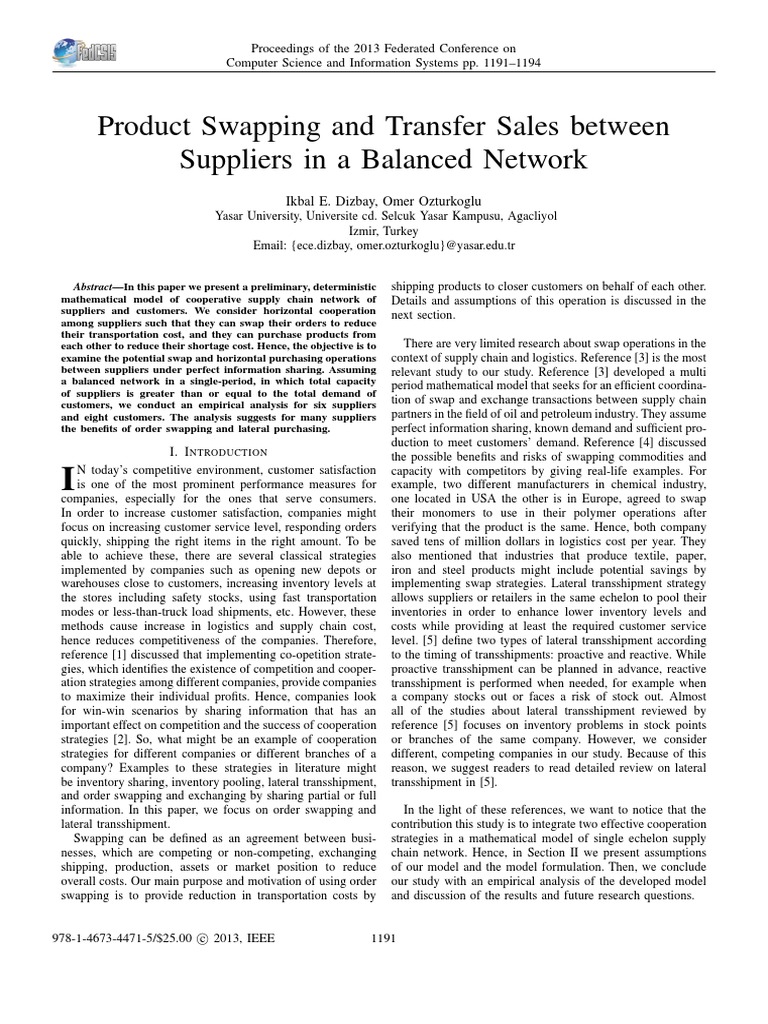 Product Swap Concept | PDF | Supply Chain | Inventory
