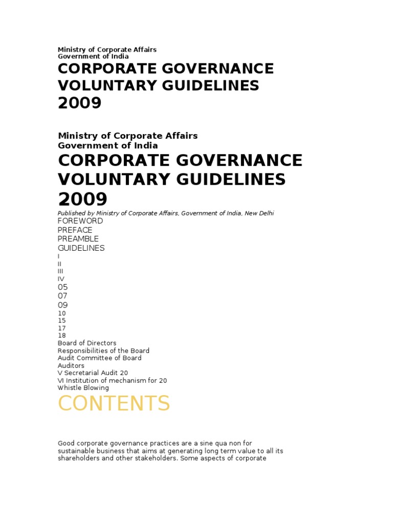 Corporate Governance Voluntary Guidelines | PDF | Audit Committee ...