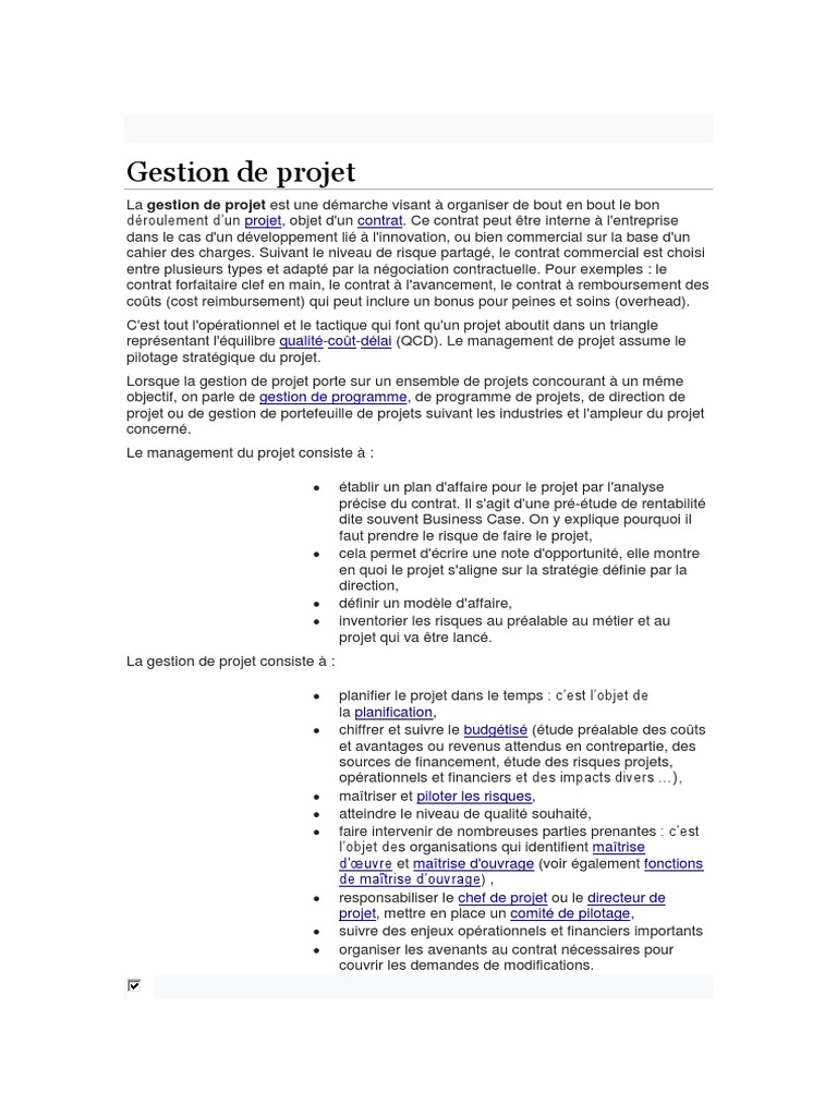 Gestion de projet : méthodes et enjeux | PDF | Gestion de projet ...