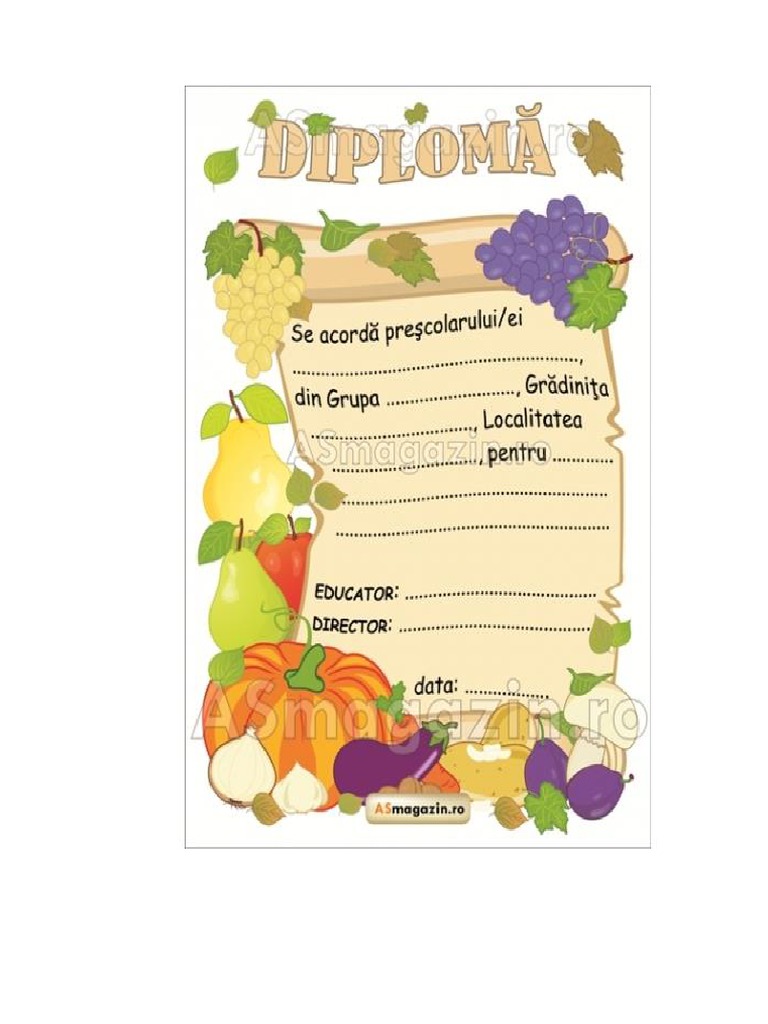 Diploma Carnaval Toamna | PDF