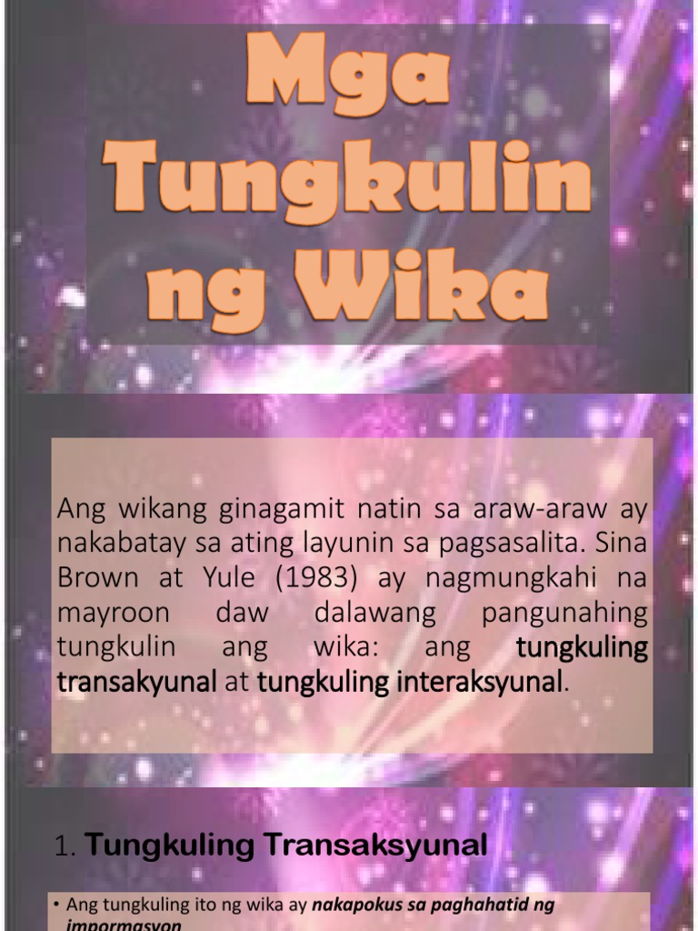 Mga Tungkulin NG Wikappt | PDF