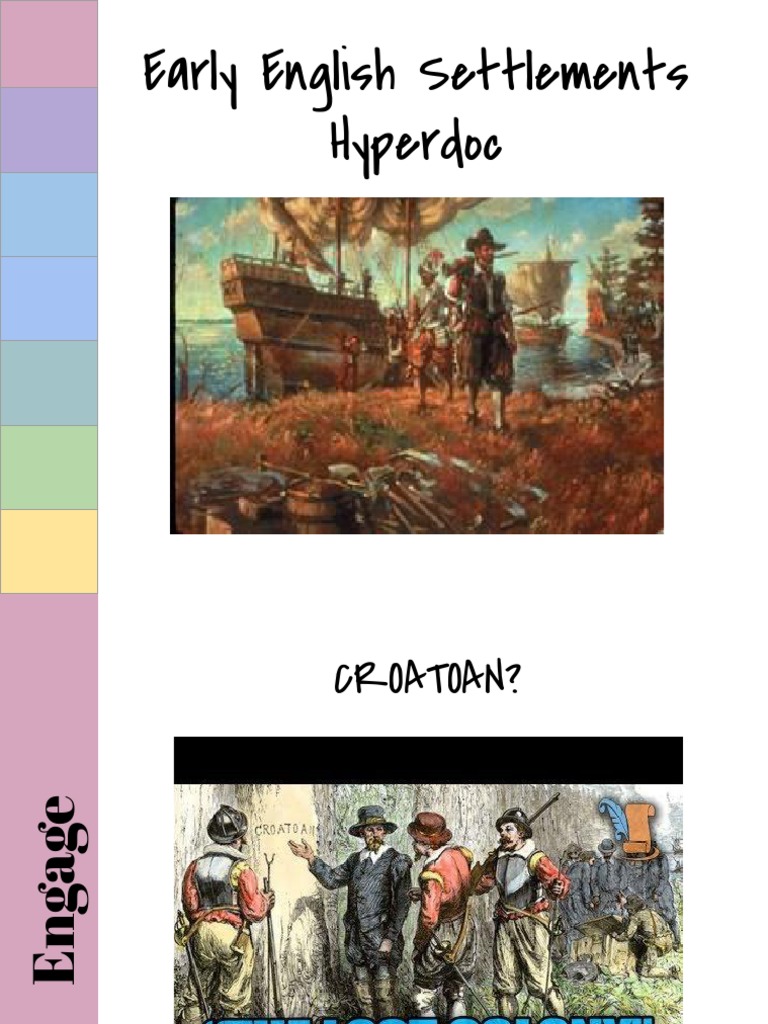 Early English Settlements Hyperdoc | PDF | Roanoke Colony | English ...