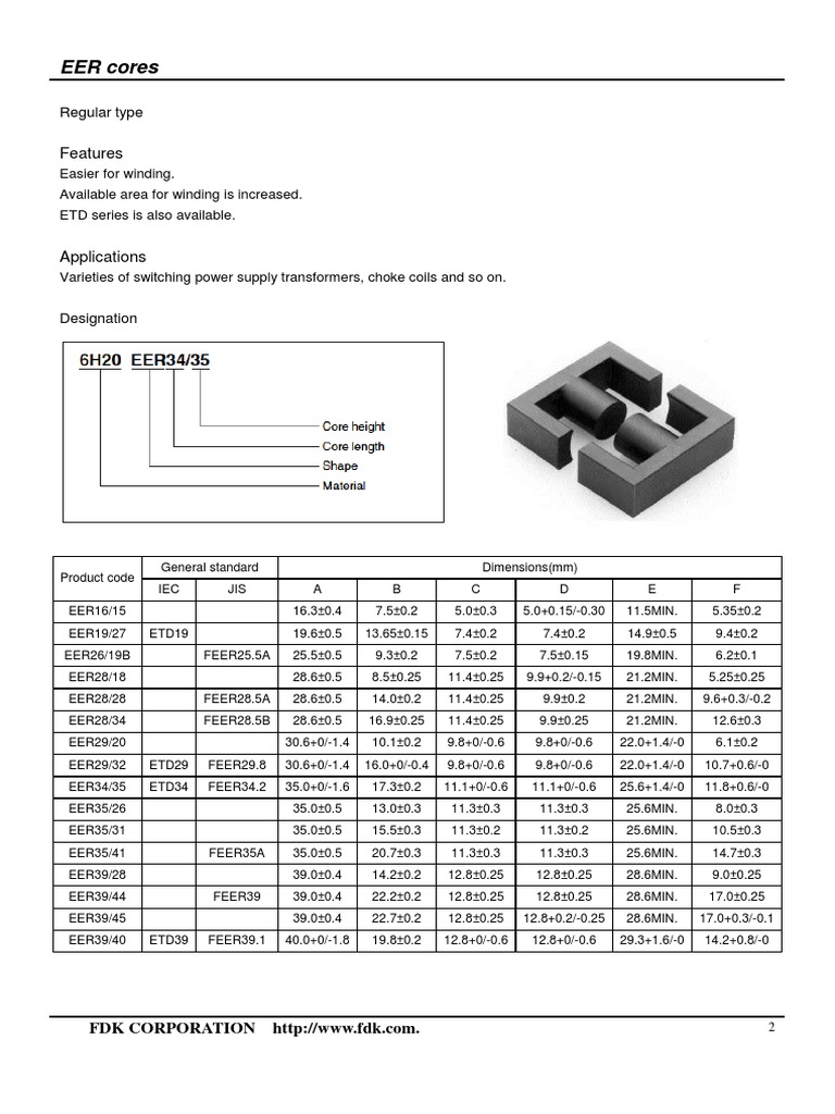 Eer Cores PDF | PDF | Transformer | Energy Technology