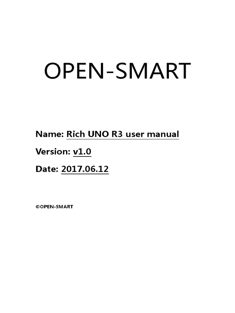 Rich UNO R3 User Manual PDF | PDF | Arduino | Library (Computing)