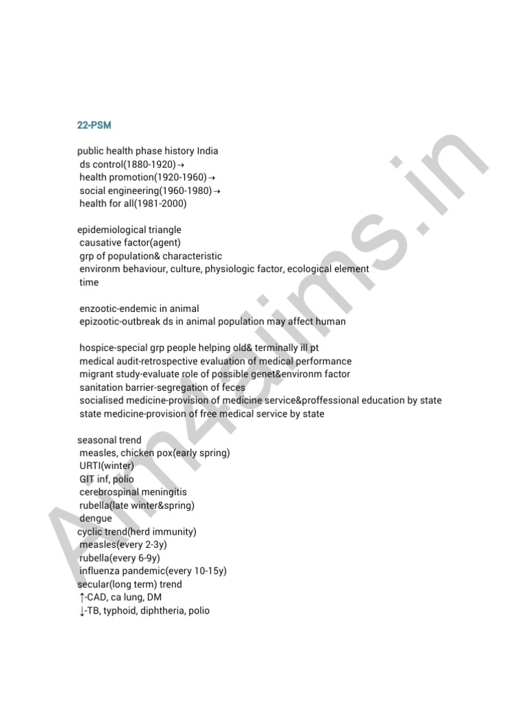 Community Health One Liners | PDF | Public Health | Vaccines