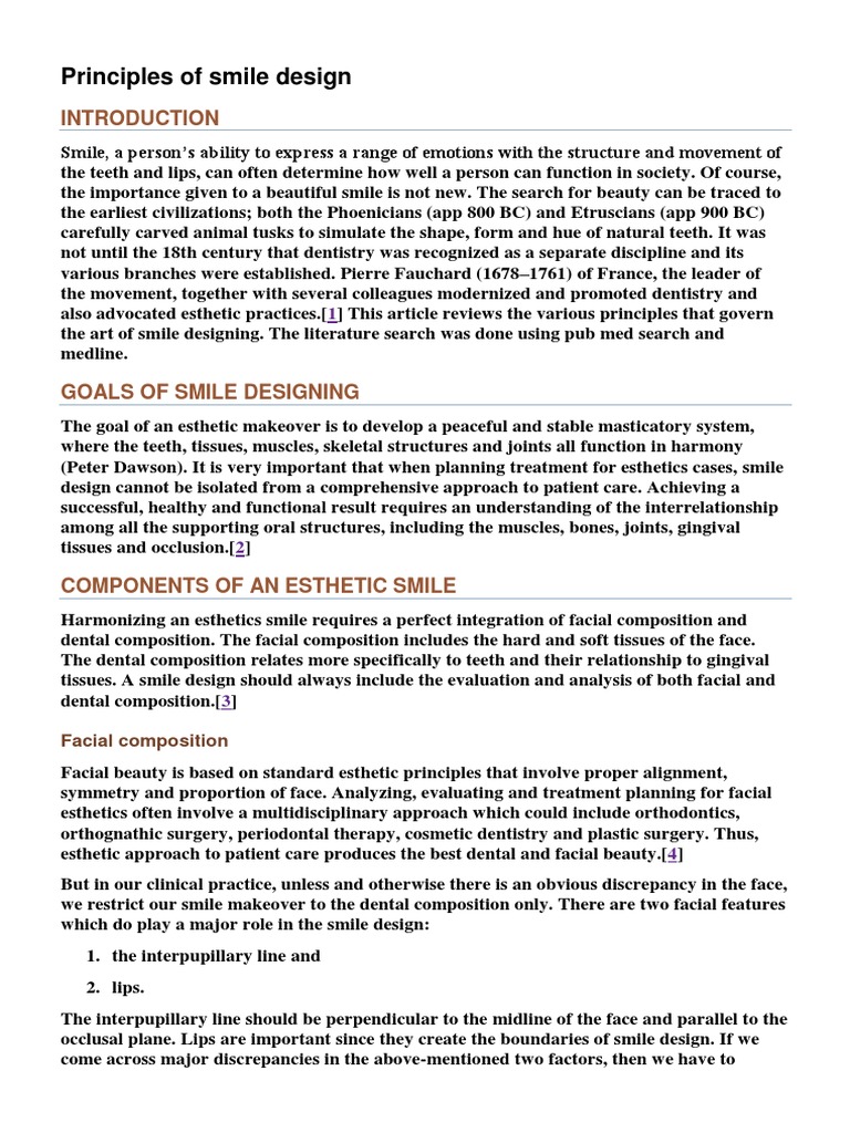 Principles of Smile Design | PDF | Human Anatomy | Primate Anatomy