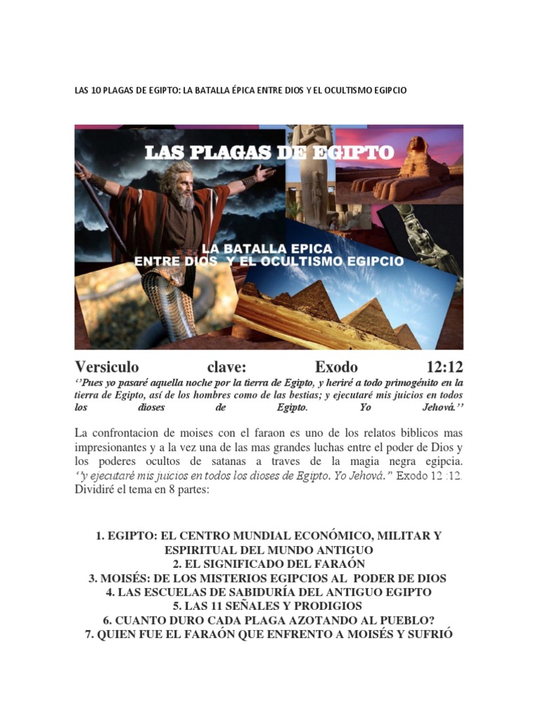 Las 10 Plagas de Egipto: Resumen y Significado | PDF | Moisés | Egipto