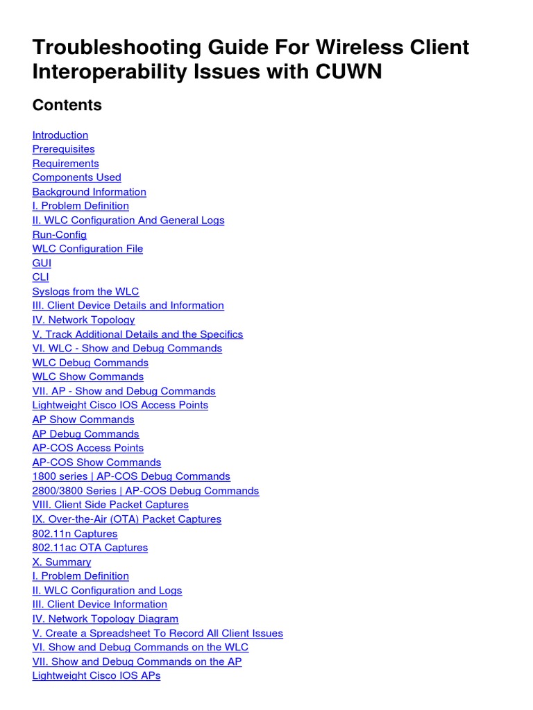 Troubleshooting Guide For Wireless Clients | PDF | Wireless Lan ...