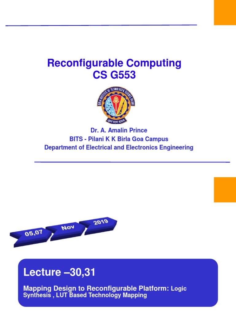 Lecture 30,31 | PDF | Field Programmable Gate Array | Logic Synthesis