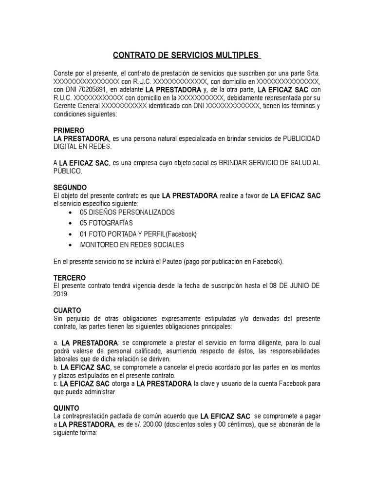 Contrato de Servicios Multiples | PDF | Facebook | Gobierno