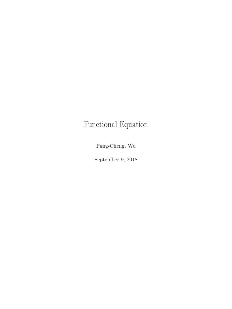 Functional Equations PDF | Download Free PDF | Function (Mathematics ...