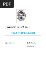 Project On Transformers Class XII | PDF | Transformer | Electromagnetic ...
