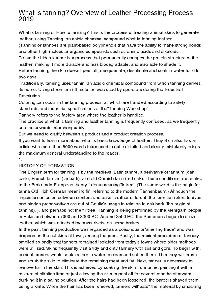 What Is Tanning? Overview of Leather Processing Process 2019 | Download ...