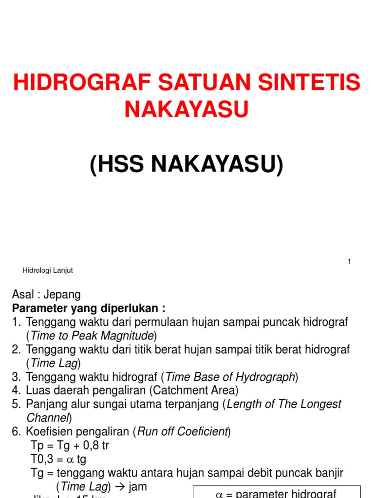 Hidrograf Satuan Sintetis Nakayasu | PDF