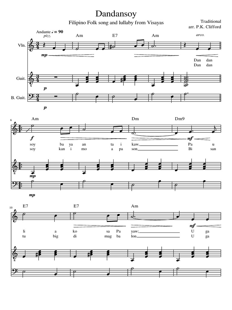 Dandansoy in Violin and Guitar | PDF