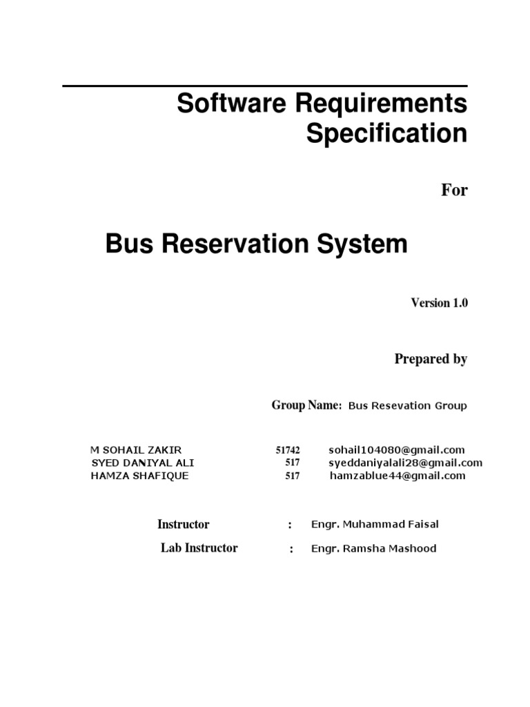 Bus-Reservation - System - Srs Report | PDF | Graphical User Interfaces ...