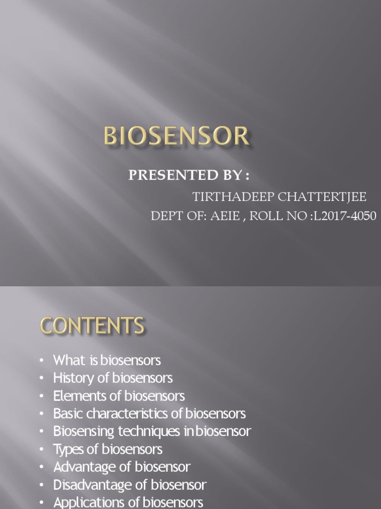 Biosensor 140425002826 Phpapp01 | PDF | Biosensor | Sensor
