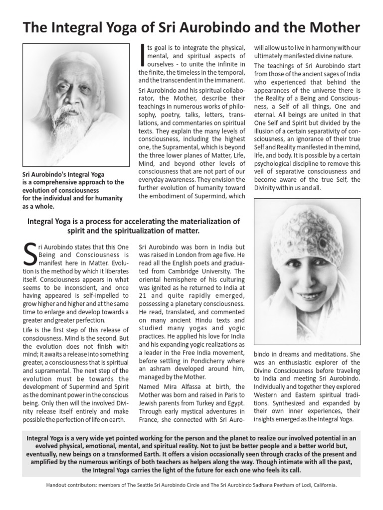 The Integral Yoga of Sri Aurobindo and The Mother | PDF | Sri Aurobindo ...