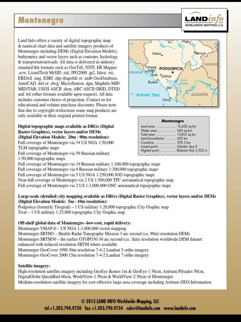Montenegro | PDF | Satellite Imagery | Topography