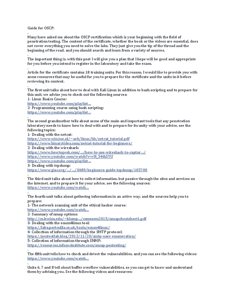 Guide For OSCP | PDF | Vulnerability (Computing) | Computer Networking