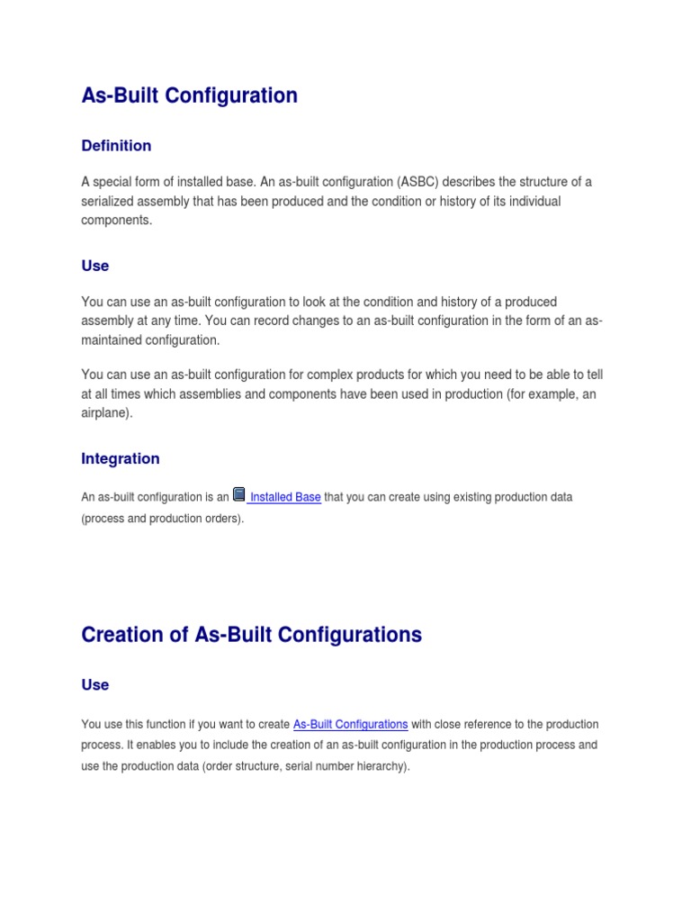 As-Built Configuration Overview | PDF | Barcode | Logistics
