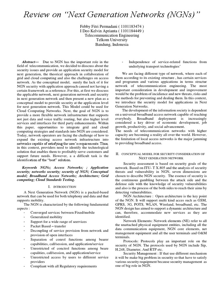 NGN | PDF | Fiber To The X | Grid Computing