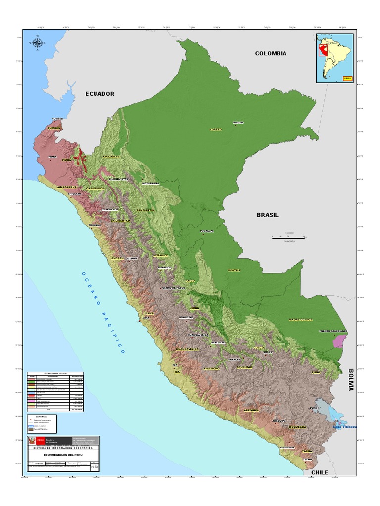 Mapa de Ecorregiones del Perú | PDF | Perú | Biogeografia