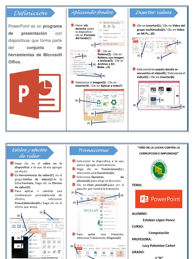 Triptico Powerpoint | Descargar gratis PDF | Microsoft PowerPoint ...