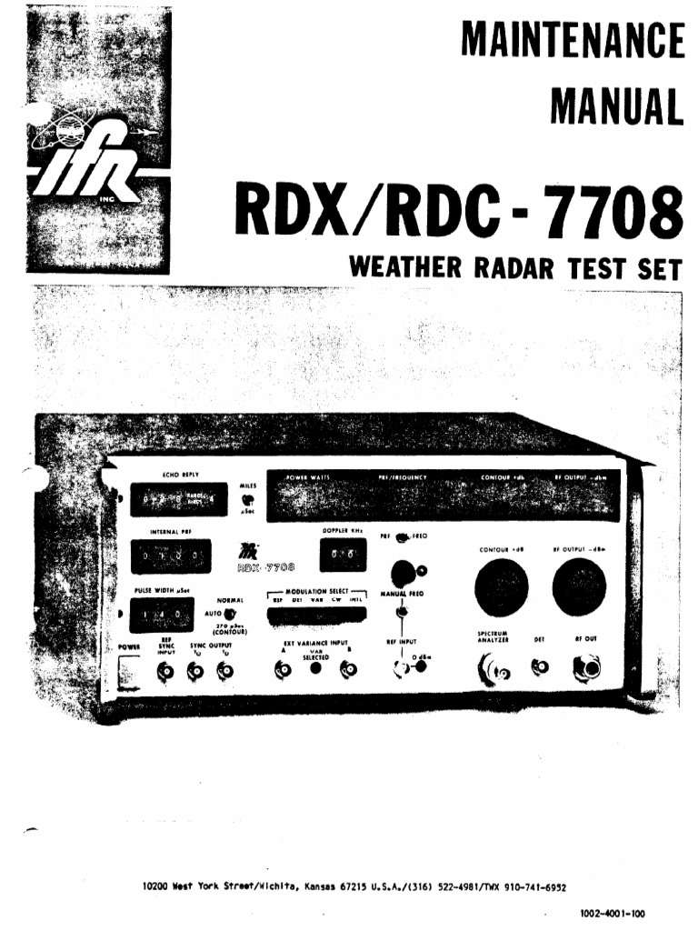 RDX - RDC 7708 Service Manual PDF | PDF | Troubleshooting | Calibration
