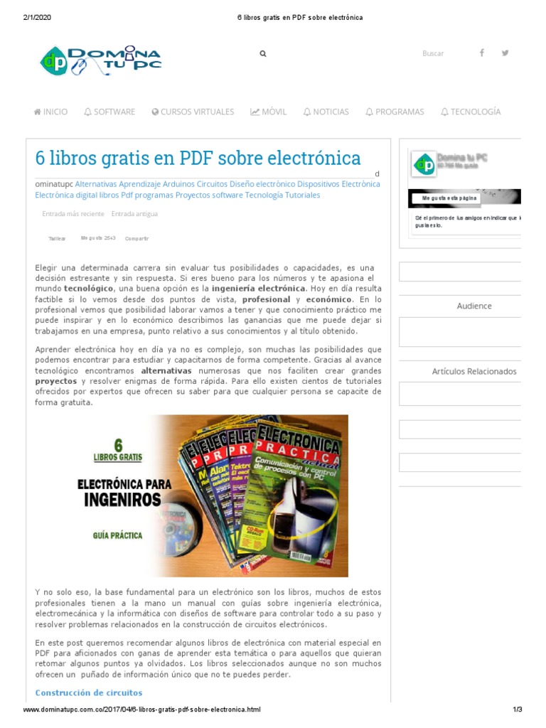 6 libros gratis en PDF sobre electrónica | Electrónica | Software
