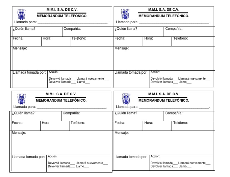 Formato - Memorandum Telefonico | PDF