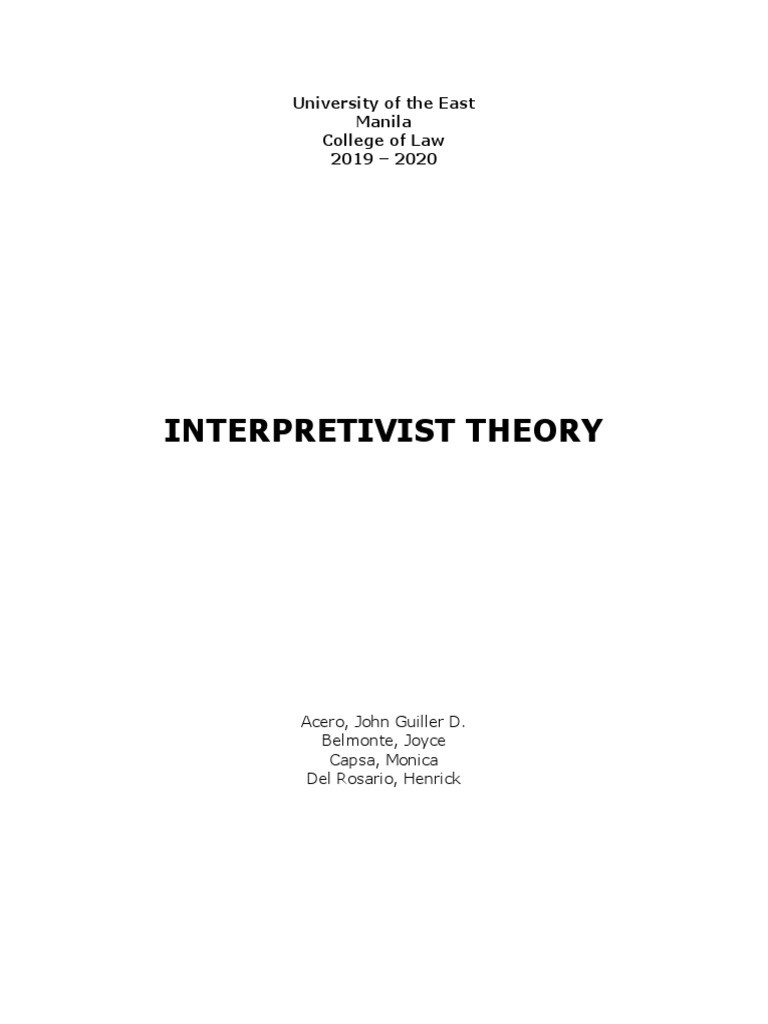 Interpretivist Theory | PDF | Integrity | Jurisprudence