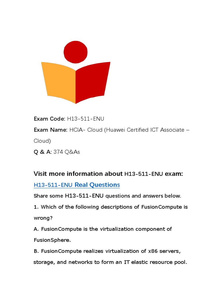 H13-511-ENU HCIA-Cloud Exam Q&A Guide | PDF | Cloud Computing | Virtualization