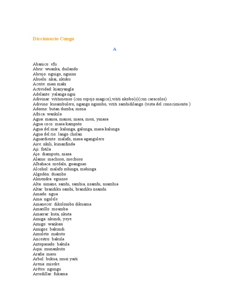 DICCIONARIO CONGOdiccionario Congo | PDF | Poesía