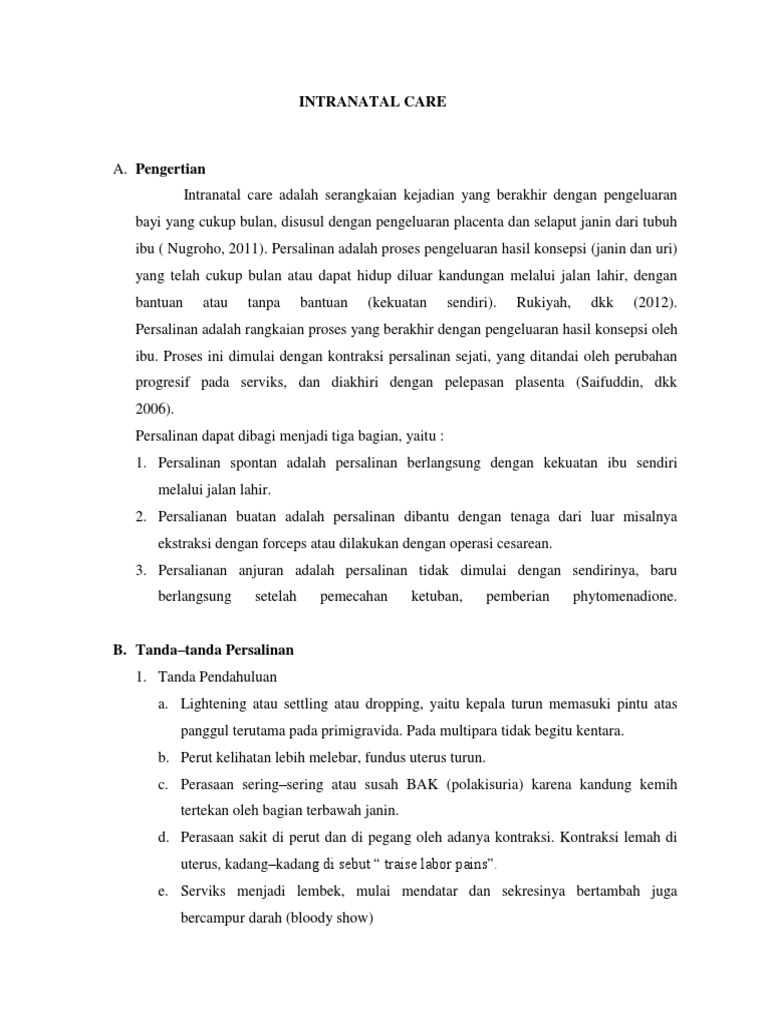 Intranatal Care | PDF