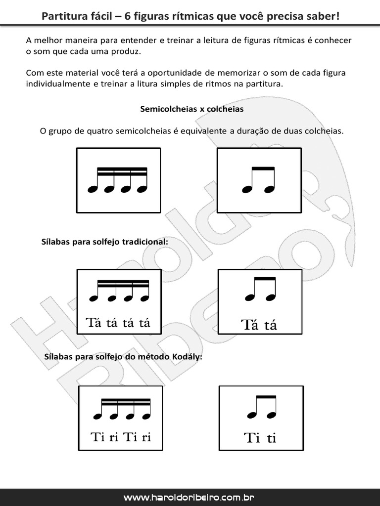 Partitura-fácil-–-6-figuras-rítmicas-que-você-precisa-saber.pdf | Ritmo ...