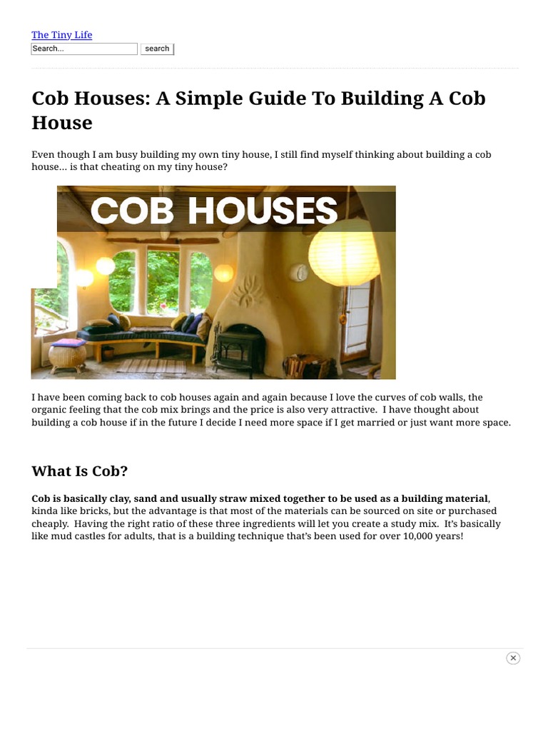 A Simple Guide To Building Cob Houses | PDF | Oven | Wall