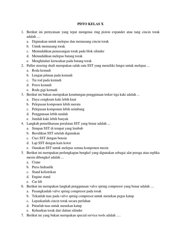 Pdto Kelas X | PDF