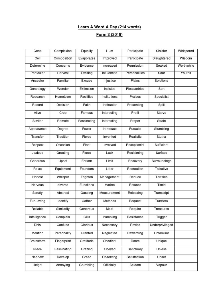 Learn A Word A Day | PDF | Nature