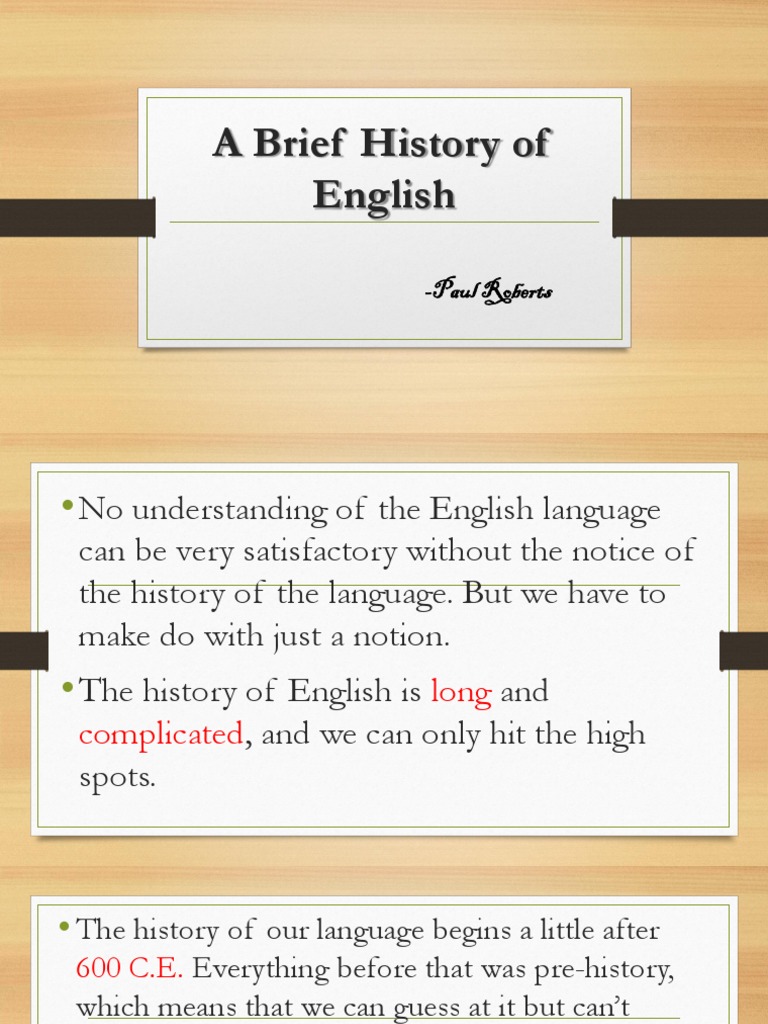 A Brief History of English | PDF | English Language | Syntactic ...