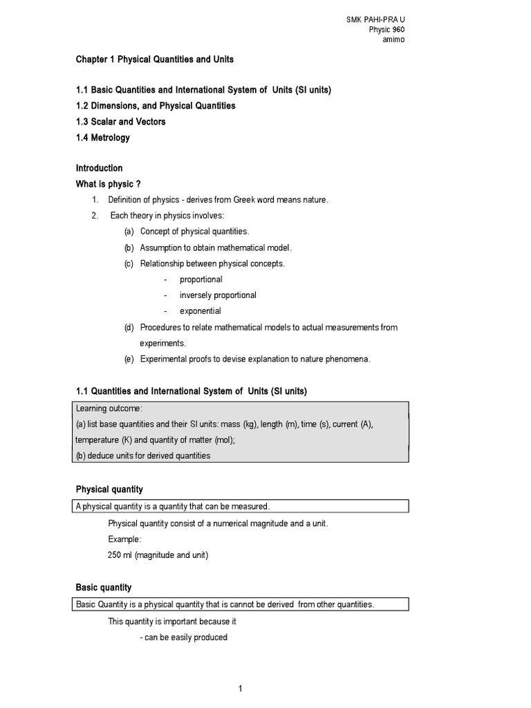 Chapter 1 Physical Quantities and Units F6 | PDF | Observational Error | Euclidean Vector