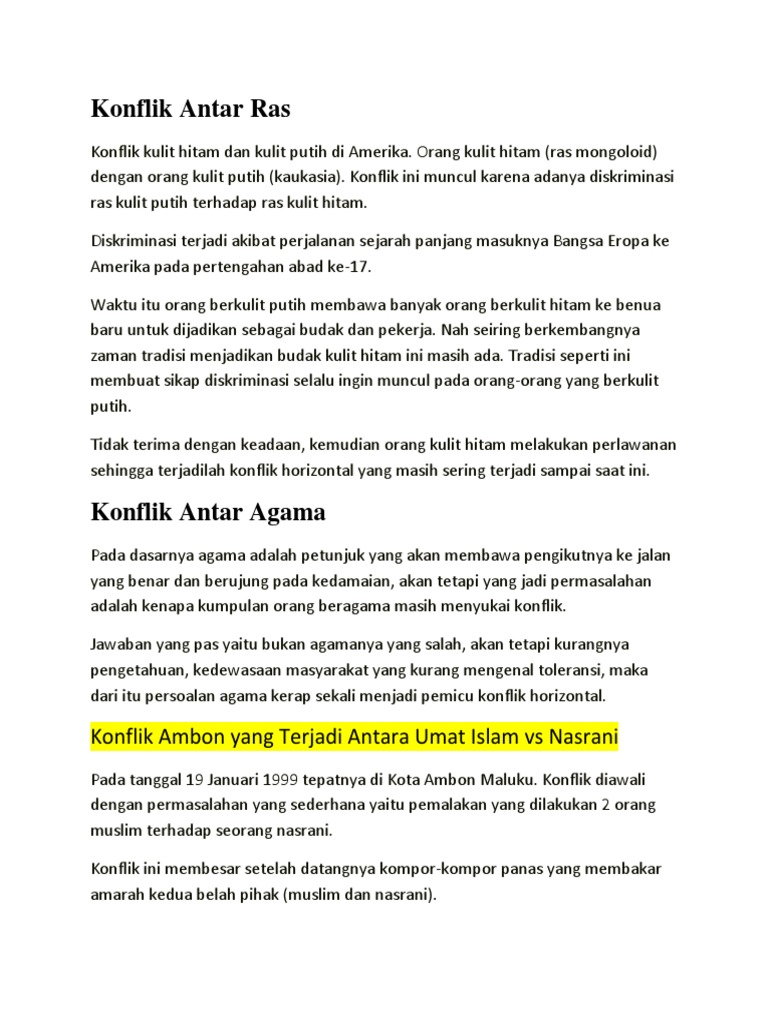 Konflik Antar Ras | PDF