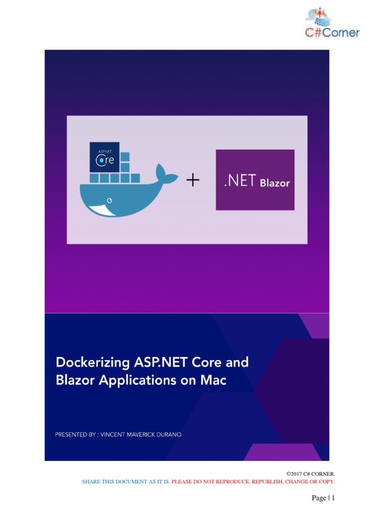 Dockerizing Asp Net Core and Blazor Applications On Mac PDF | PDF | Microsoft Visual Studio ...
