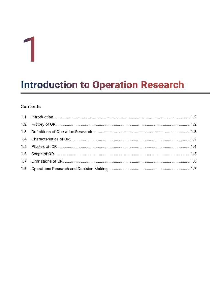 Introduction To Operation Research | PDF | Mathematical Model ...