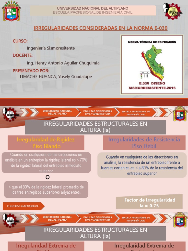 Irregularidades Consideradas en La Norma E030 | PDF | Rigidez | Ingeniería