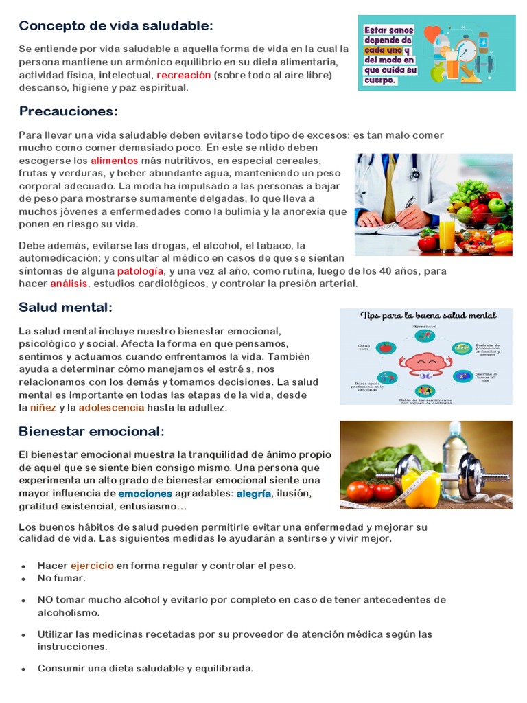 Concepto de Vida Saludable | PDF