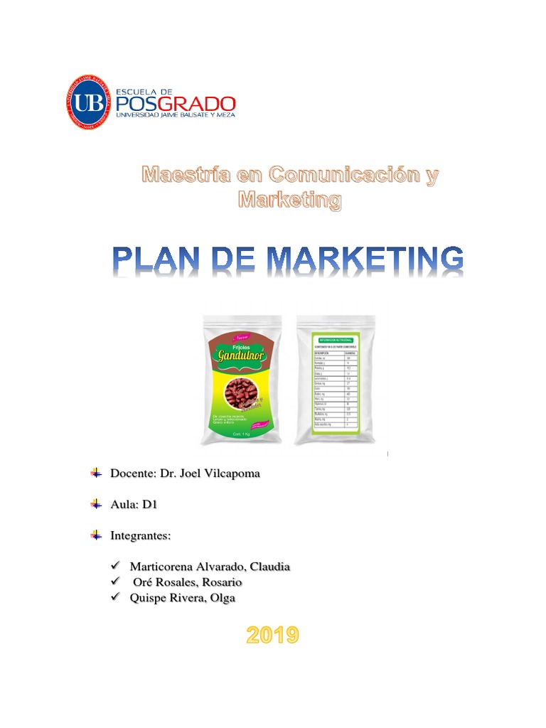 Plan de Marketing para el Gandul | PDF | Mercado (economía) | Alimentos