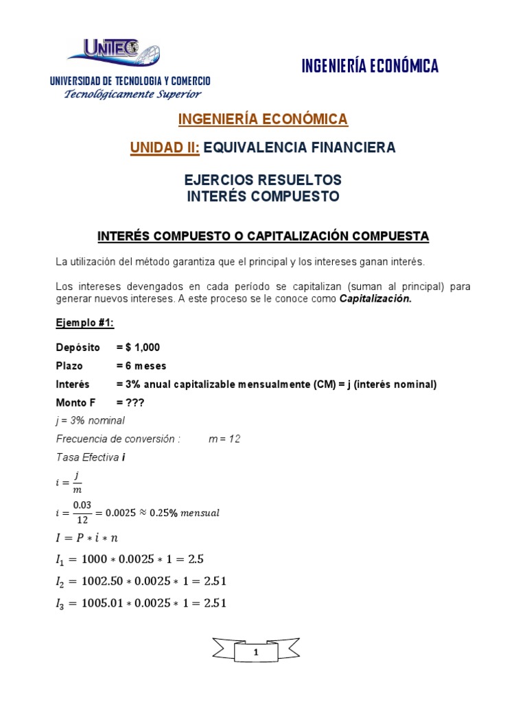 Interés Compuesto | PDF | Interés | Costo