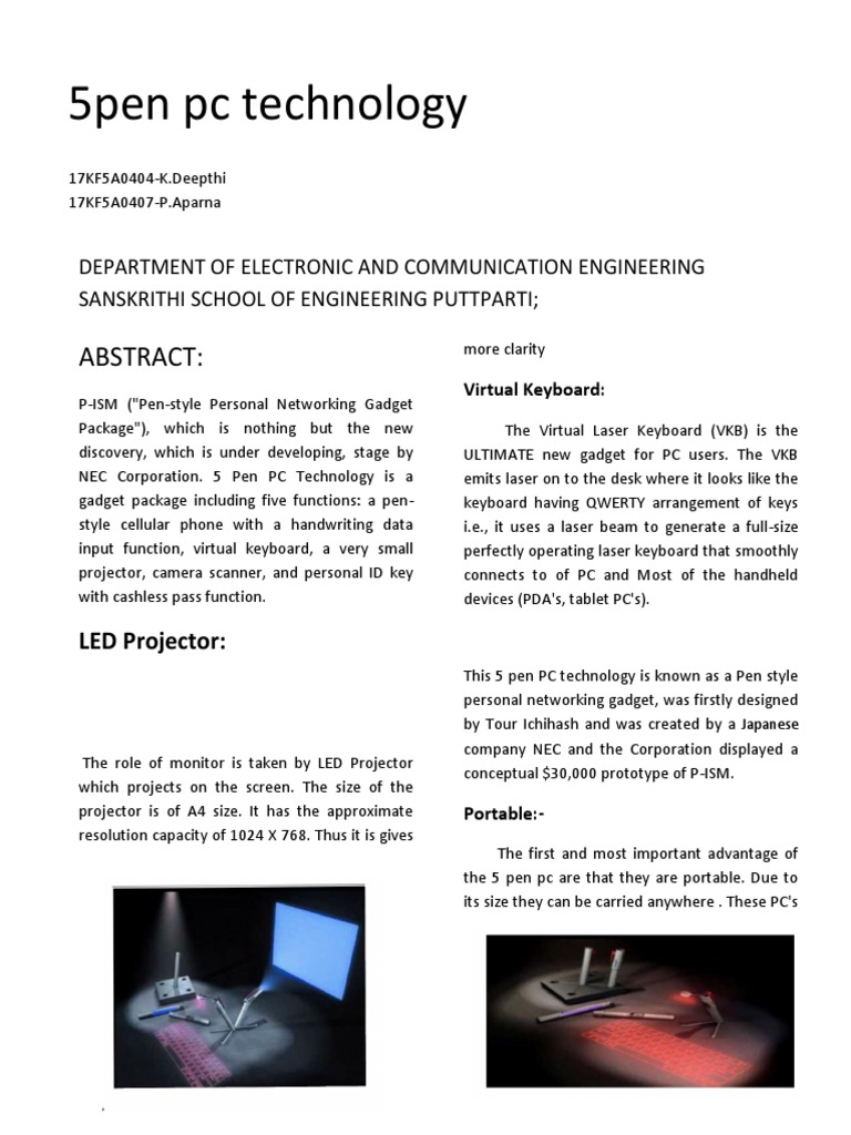 5pen PC Technology General Publish Paper | PDF | Personal Computers ...