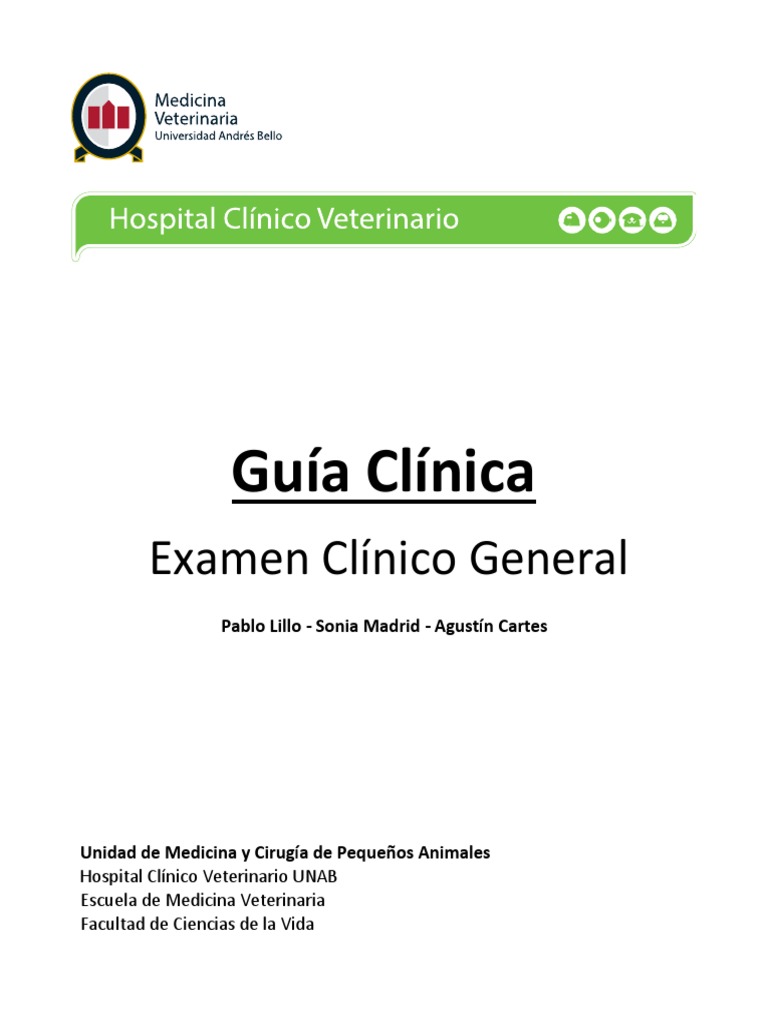 Guía del Examen Clínico Veterinario | PDF | Abdomen | Examen físico